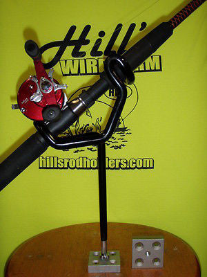 6 - Fishing rod holders coated 45 degree 8" stems 4-screw bases Reel-F ...