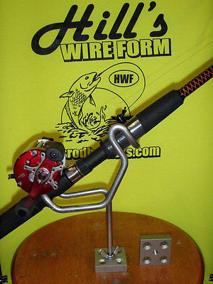 6 - Fishing rod holders uncoated 45 degree 5" stems 4-screw bases Reel ...