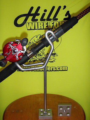 6 - Fishing rod holders uncoated 45 degree 8" stems 4-screw bases Reel ...